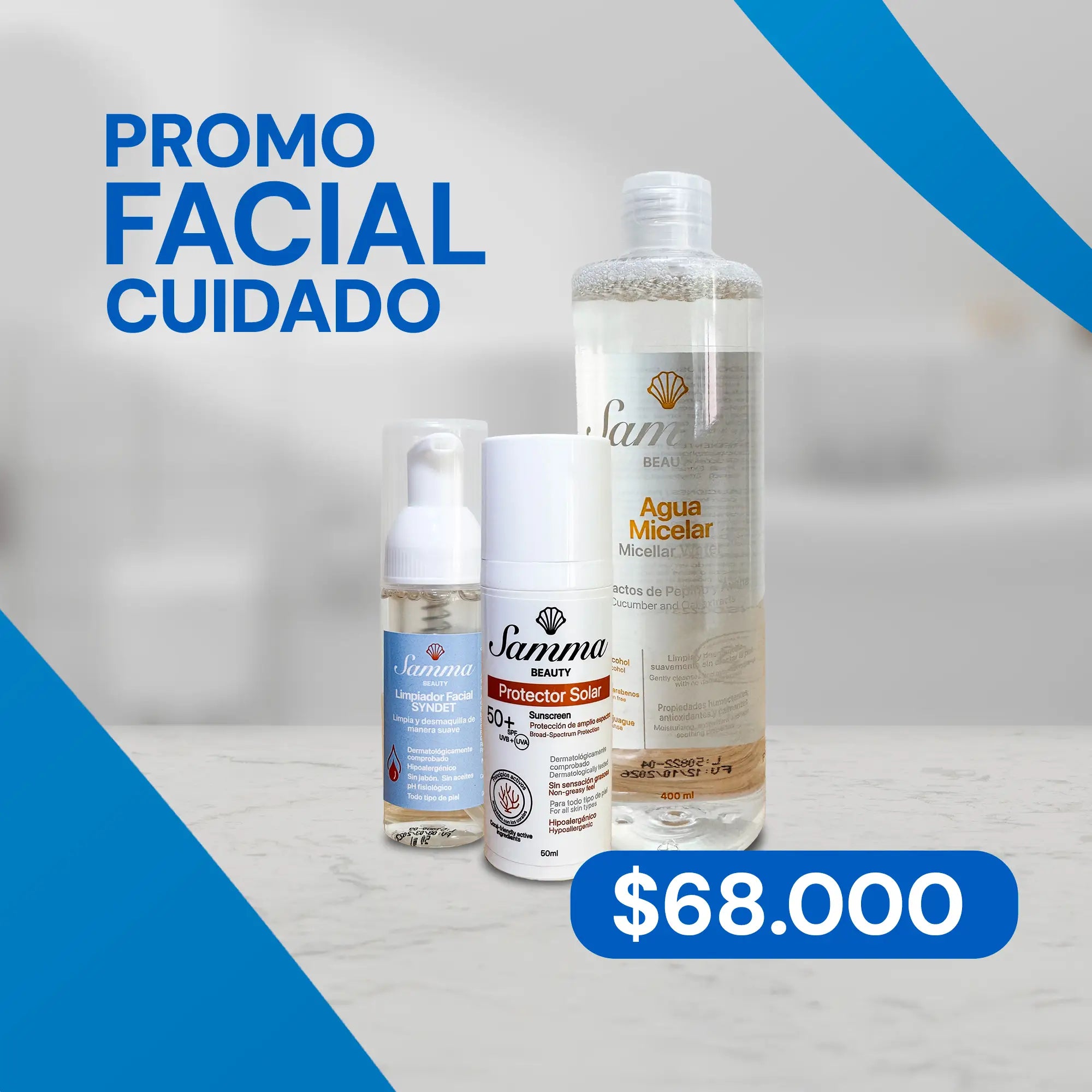 Promo Facial Cuidado 3 - Kit Limpieza y Protección Samma Beauty – Cory